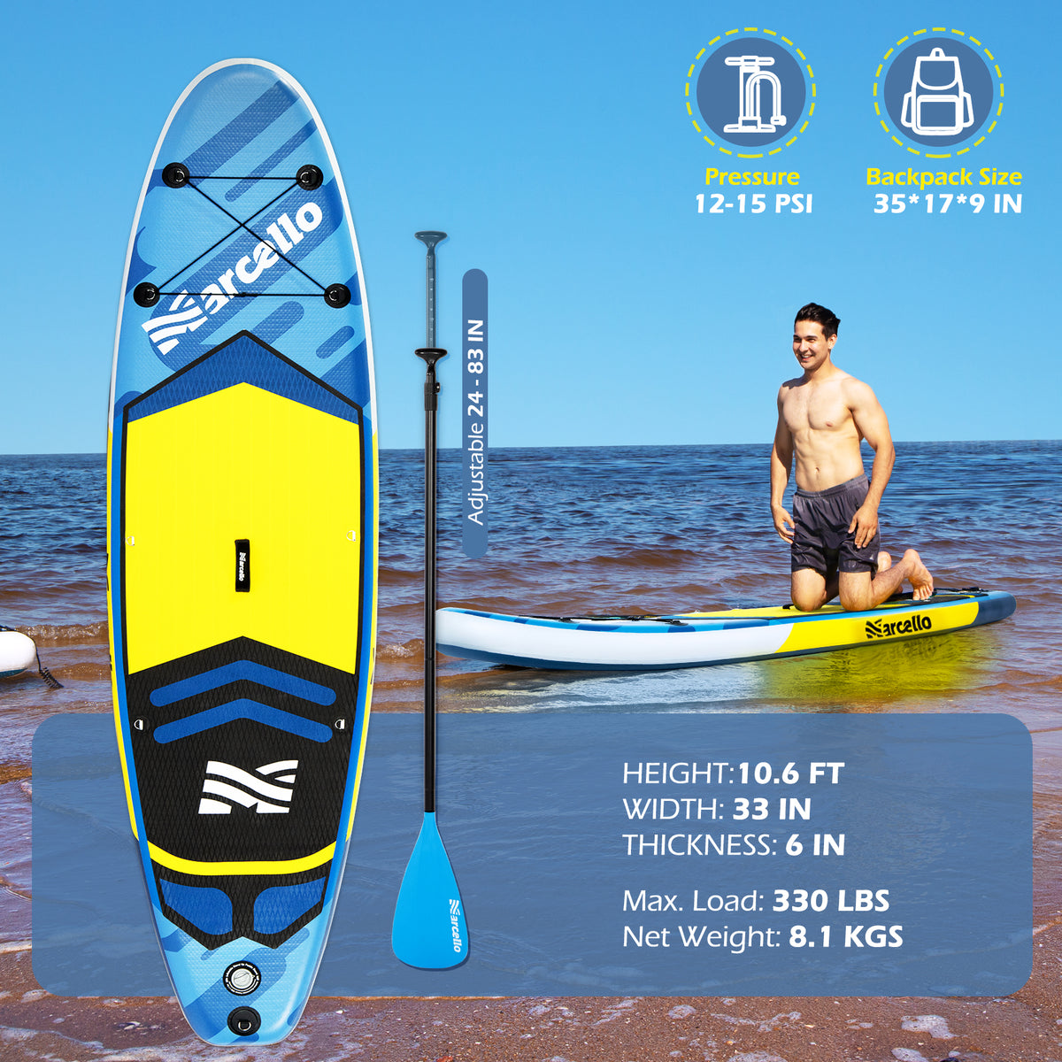 WAVES 10'6'' Inflatable Paddle board – Marcello